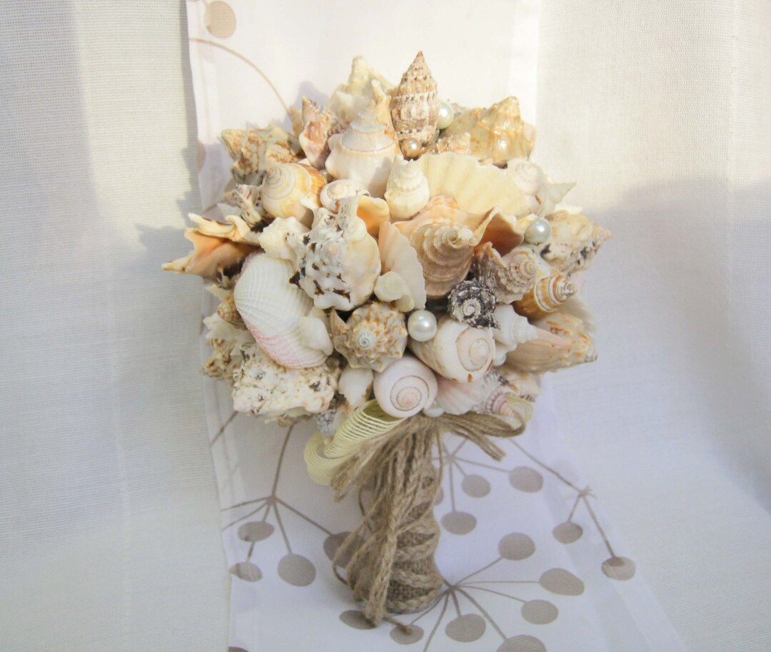Sea Shell Bouquet, Bridal Bouquet Sea, Bridesmaid Bouquet, Beach ...