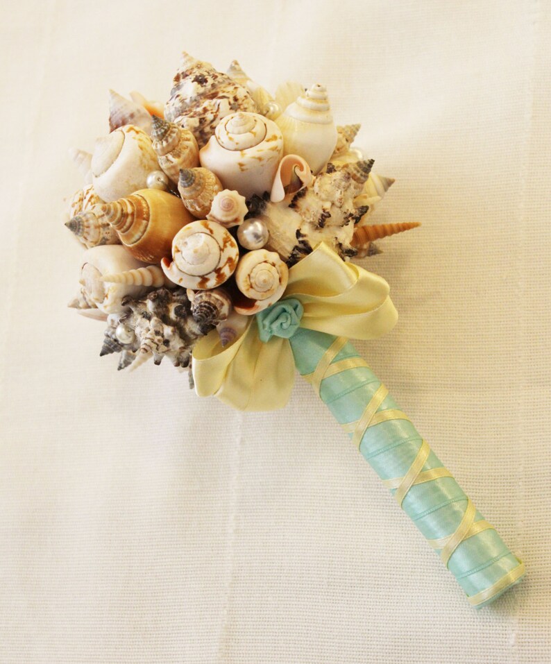 Sea Shell Bouquet, Bridal Bouquet Sea, Bridesmaid Bouquet, Beach ...