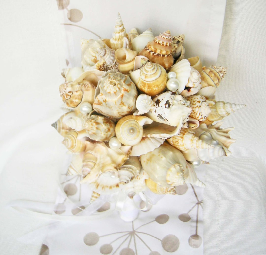 Sea Shell Bouquet, Bridal Bouquet Sea, Bridesmaid Bouquet, Beach ...