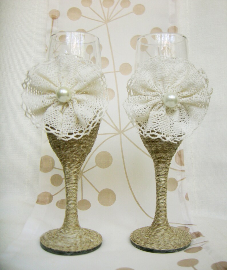 Rustic Wedding Champagne Glasses / Country Barn Wedding Wine - Etsy
