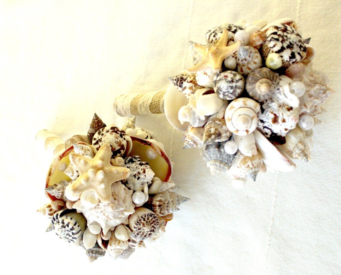 Shell Bouquet Bridal Bouquet Sea Bridesmaid Bouquet Beach | Etsy