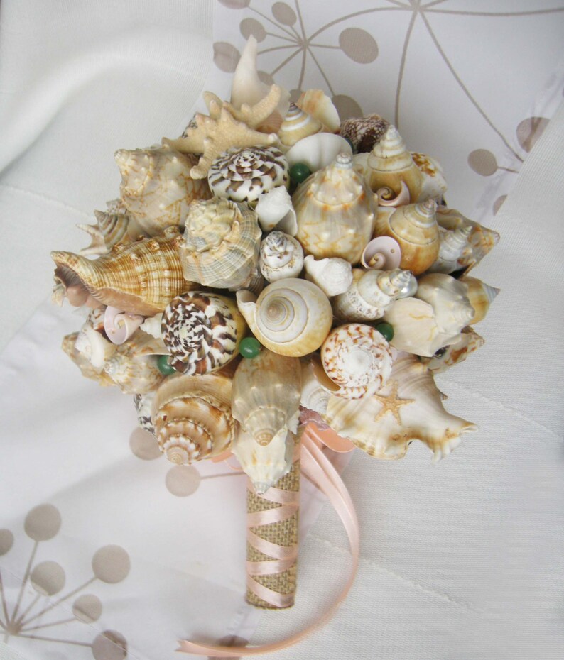 Sea Shell Bouquet, Bridal Bouquet Sea, Bridesmaid Bouquet, Beach ...