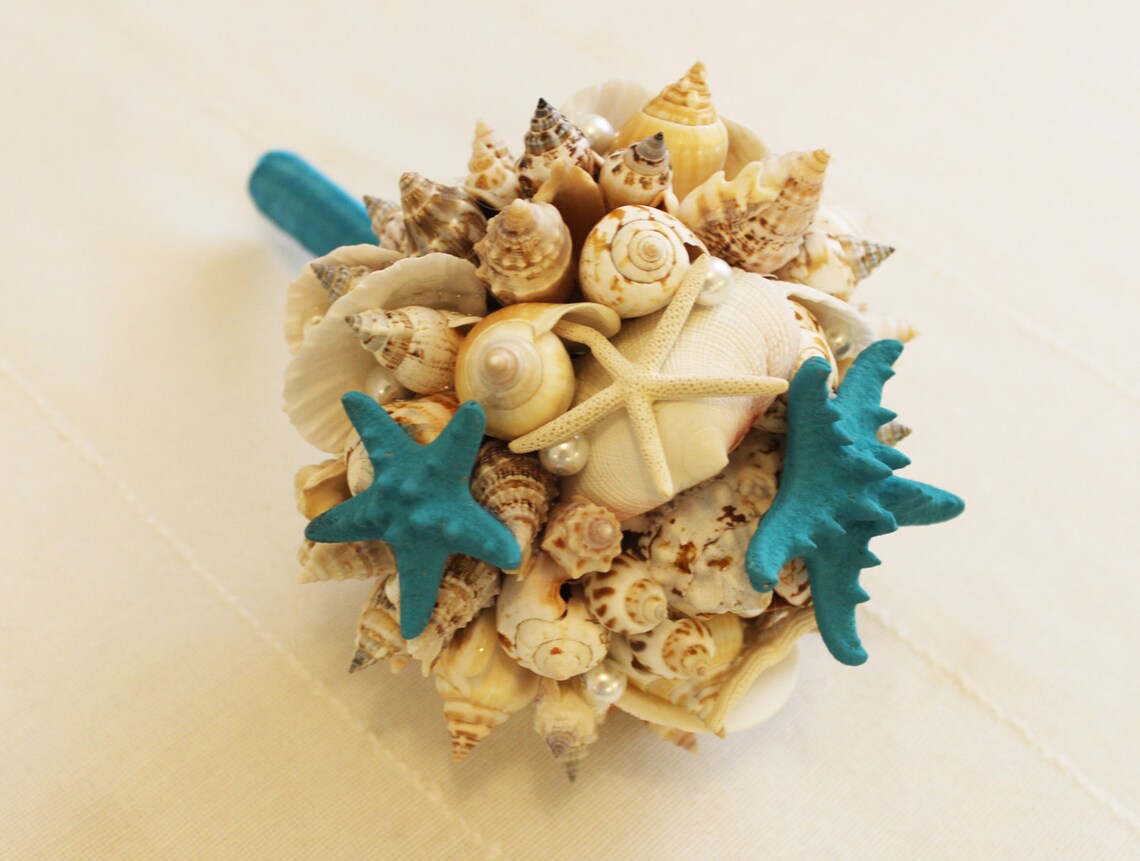 Sea Shell Bouquet Bridal Bouquet Sea Bridesmaid Bouquet | Etsy