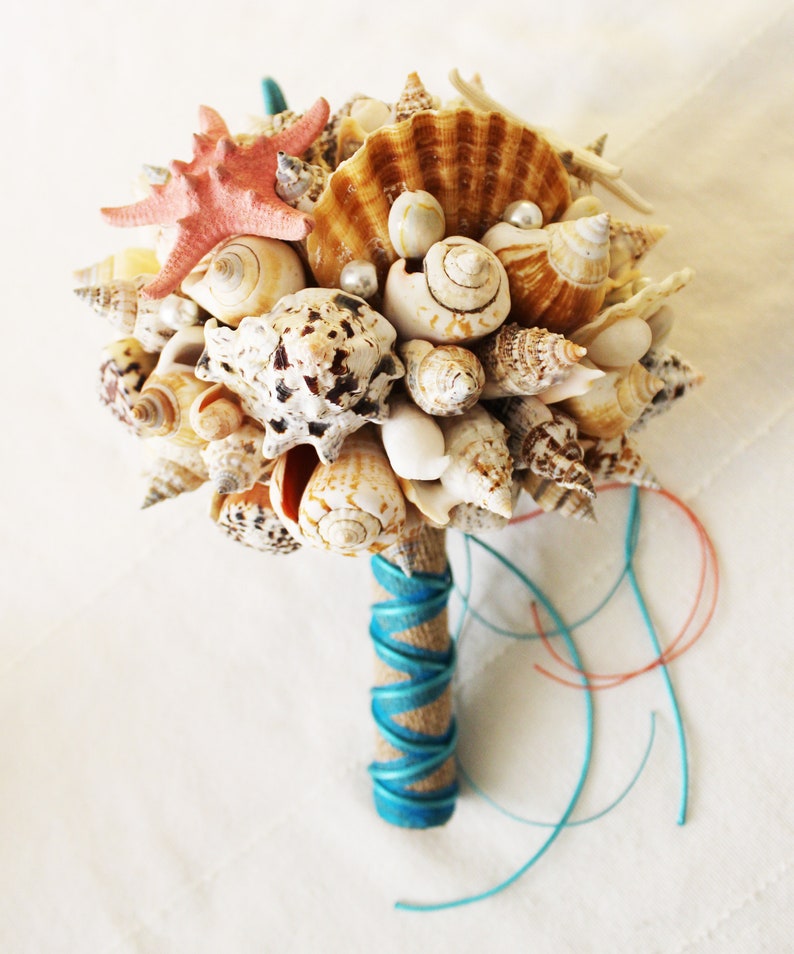 Sea Shell Bouquet Bridal Bouquet Sea Bridesmaid Bouquet - Etsy Denmark
