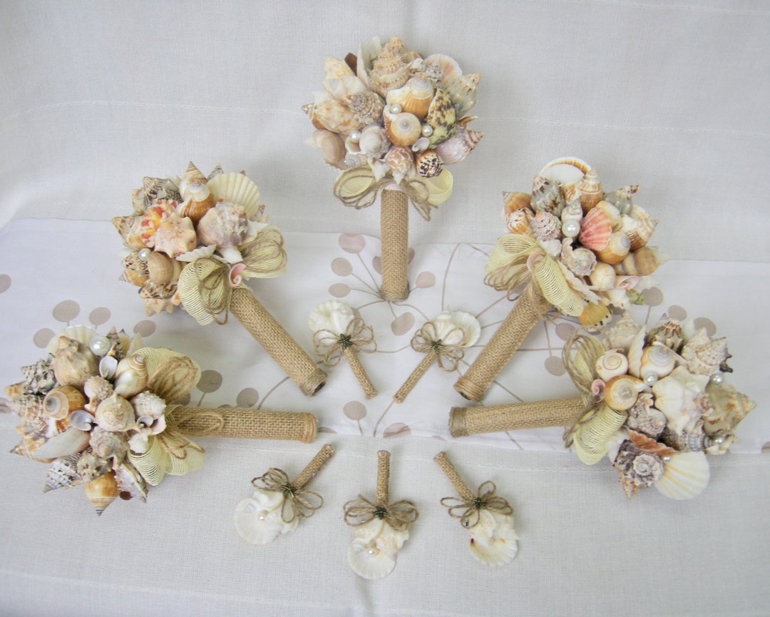 Ocean-inspired Wedding Flowers: Seashell Bouquets & Boutonnieres ...