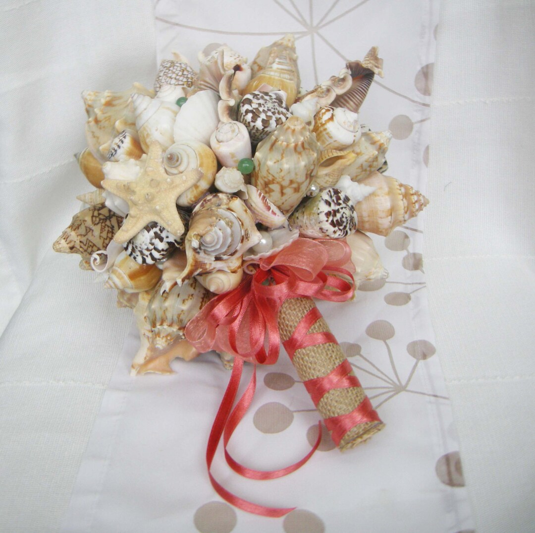 Sea Shell Bouquet, Bridal Bouquet Sea, Bridesmaid Bouquet, Beach ...
