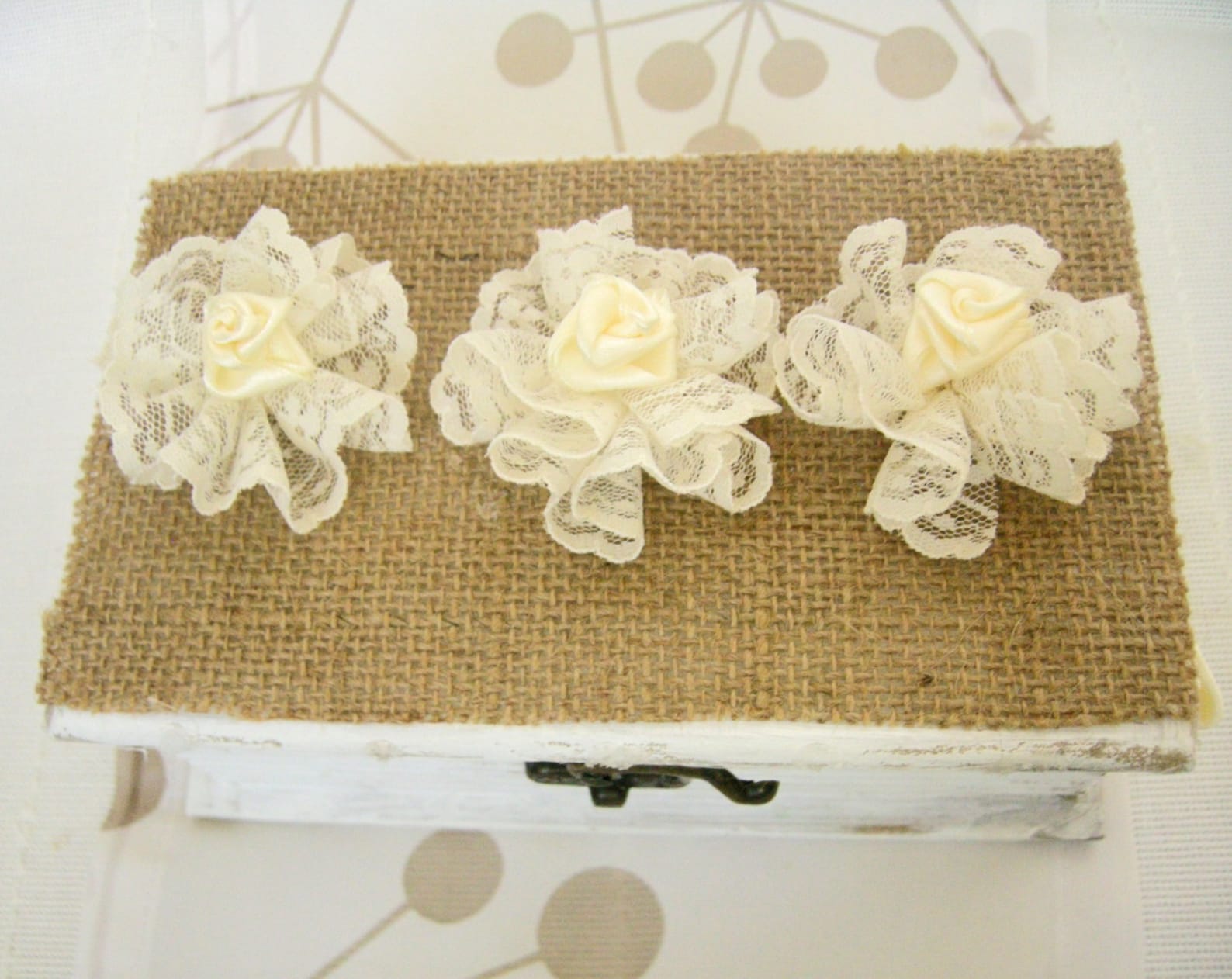 Rustic Card Box Wedding Card Holder With Burlap and Lace | Etsy