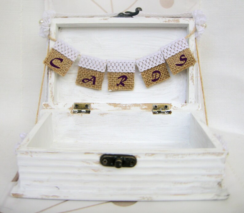 Rustic Card Box \ Wedding Card Holder With Burlap and Lace\ Cards ...