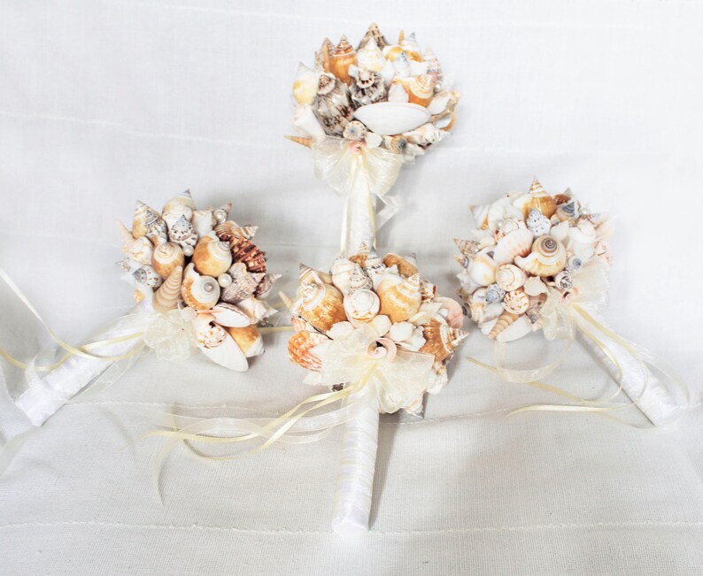 Sea Shell Bouquet, Bridal Bouquet Sea, Bridesmaid Bouquet, Beach ...