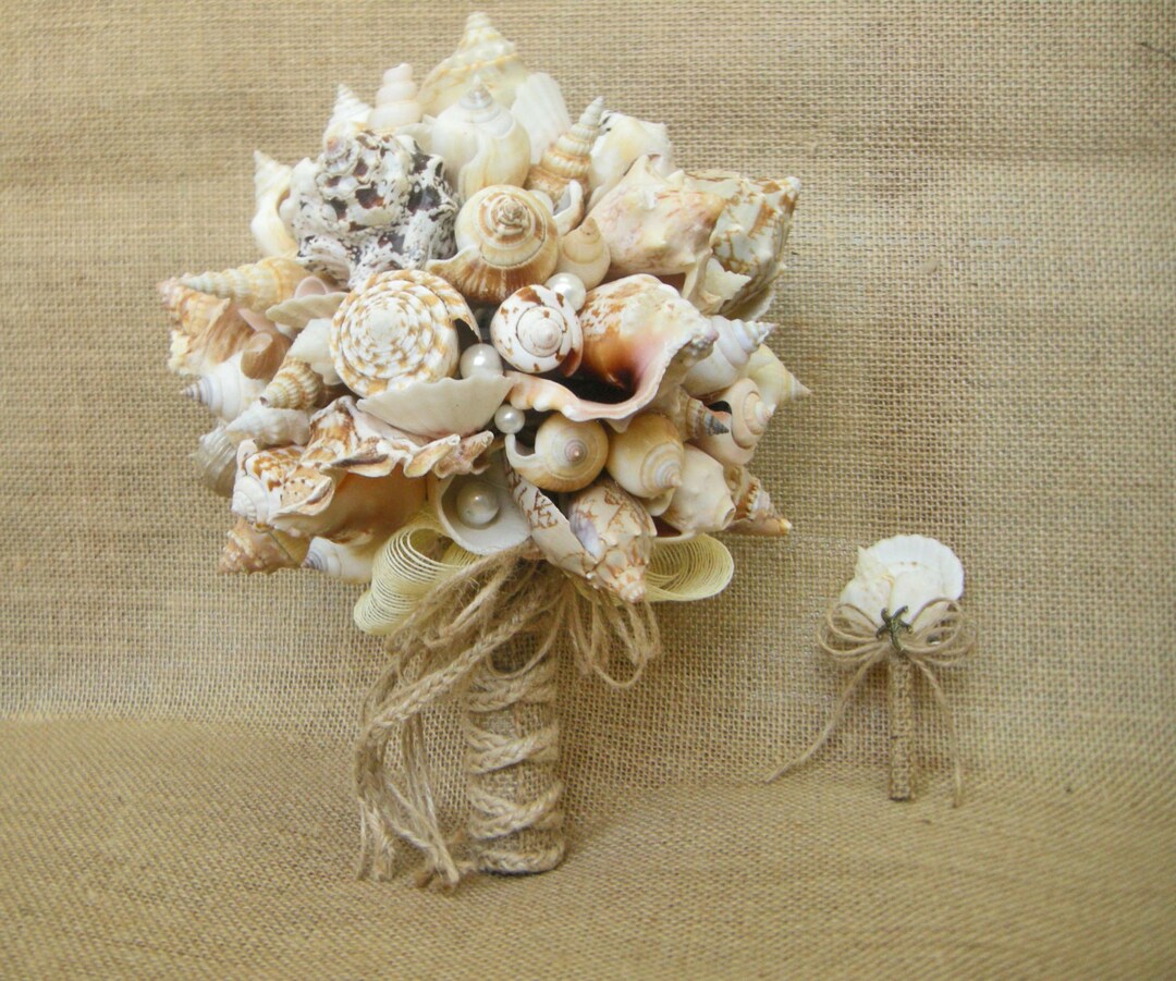 Sea Shell Bouquet, Bridal Bouquet Sea, Bridesmaid Bouquet, Beach ...