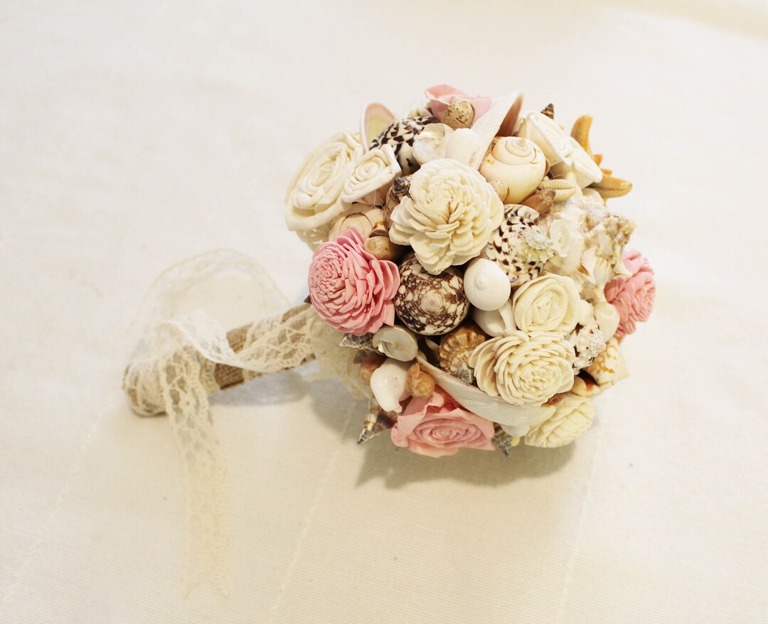 Shell Bouquet, Bridal Bouquet Shell, Bridesmaid Bouquet, Beach Wedding ...
