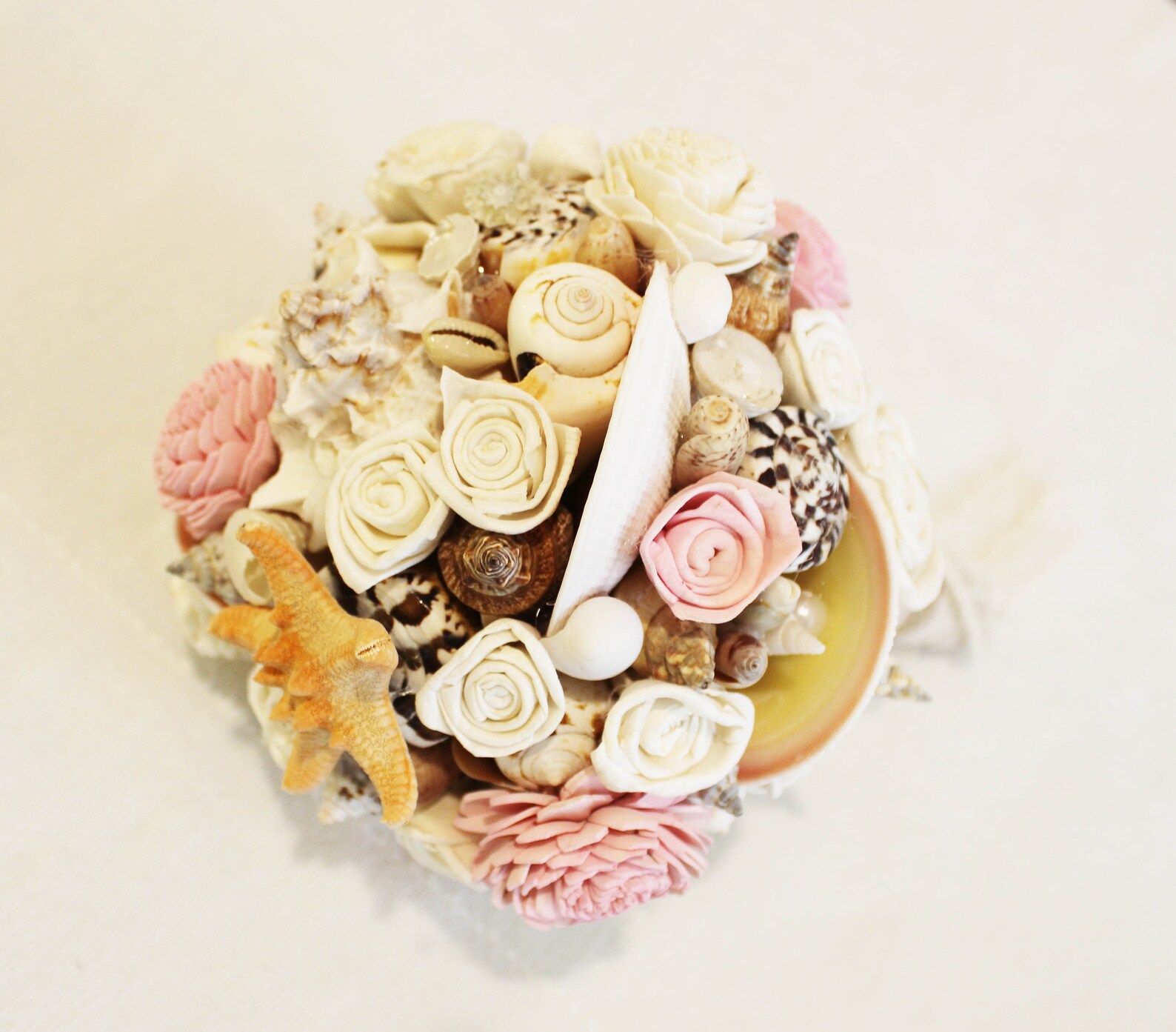 Shell Bouquet Bridal Bouquet Shell Bridesmaid Bouquet Beach | Etsy