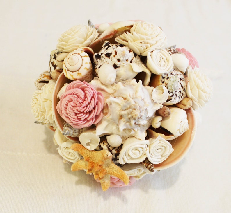 Shell Bouquet Bridal Bouquet Shell Bridesmaid Bouquet Beach | Etsy
