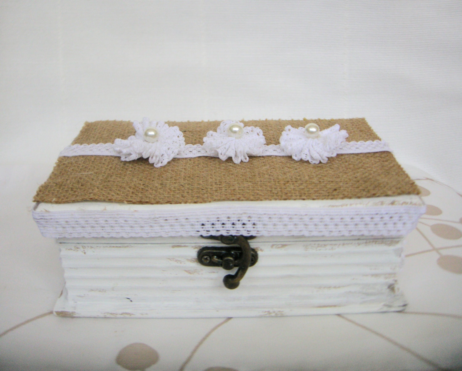 Rustic Card Box \ Wedding Card Holder With Burlap and Lace\ Cards ...