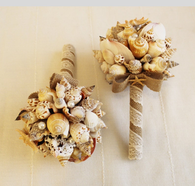 Shell Bouquet, Bridal Bouquet Sea, Bridesmaid Bouquet, Beach Wedding ...