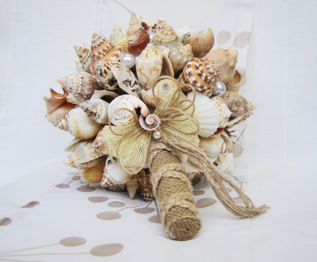 Sea Shell Bouquet, Bridal Bouquet Sea, Bridesmaid Bouquet, Beach ...