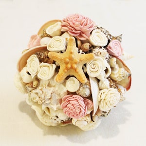 Shell Bouquet, Bridal Bouquet Shell, Bridesmaid Bouquet, Beach Wedding ...