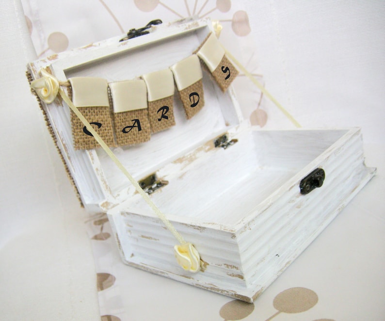 Rustic Card Box Wedding Card Holder With Burlap and Lace | Etsy