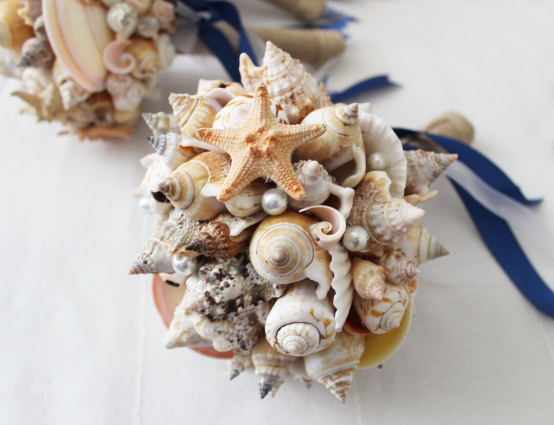 Sea Shell Bouquet, Bridal Bouquet Sea, Bridesmaid Bouquet, Beach ...