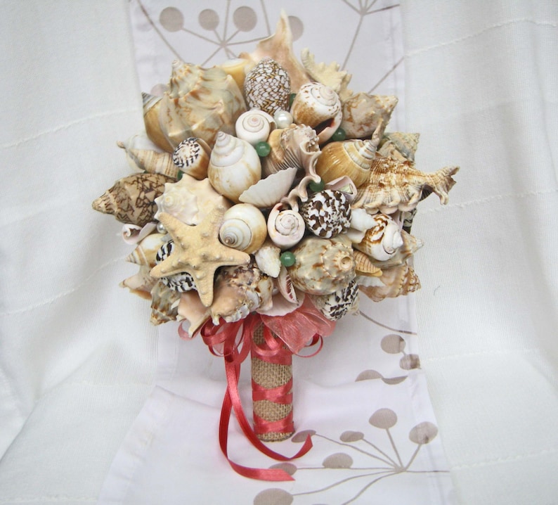 Sea Shell Bouquet, Bridal Bouquet Sea, Bridesmaid Bouquet, Beach ...