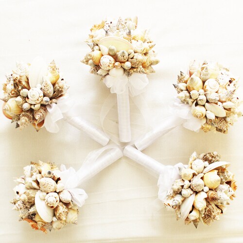 Shell Bouquet Bridal Bouquet Sea Bridesmaid Bouquet Beach - Etsy