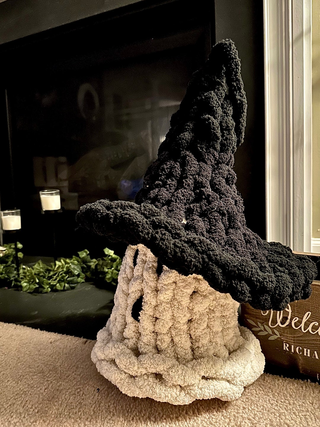 Chunky Knit Witch Hat Ghost - Etsy