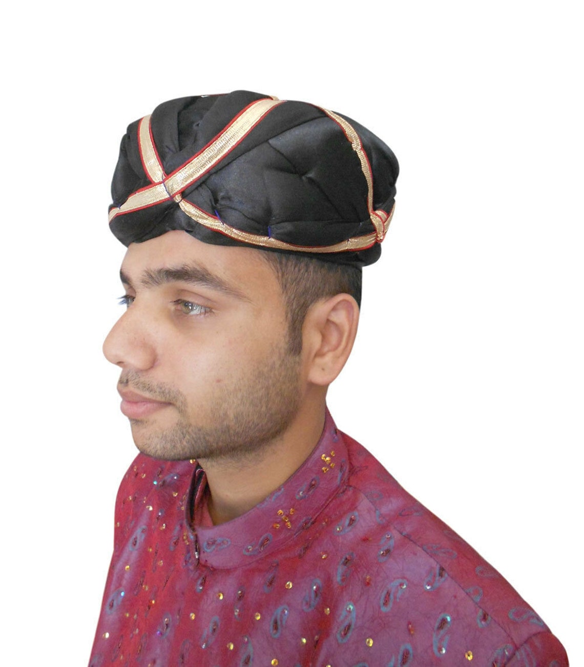 Men Hat Indian Handmade Turban Silk Blend Rajasthani Safa | Etsy