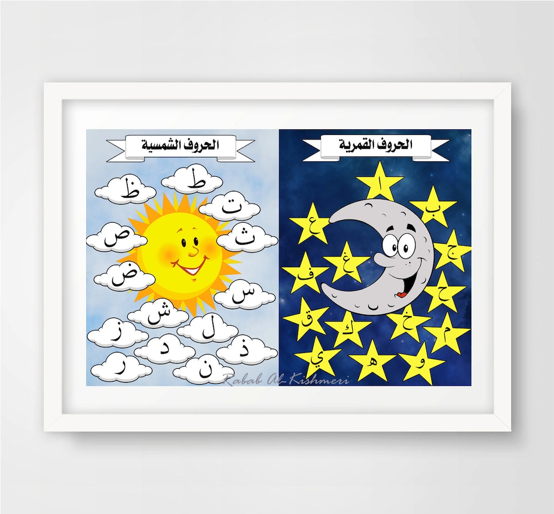 The Arabic Sun and Moon Letters.. Digital Printable - Etsy Canada