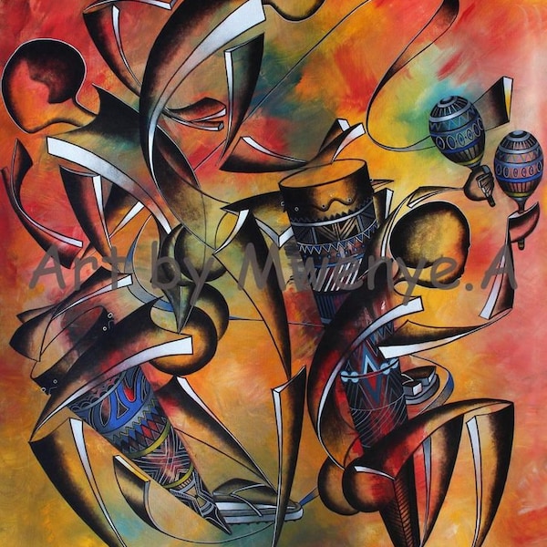 Abstract African Wall Art - Etsy