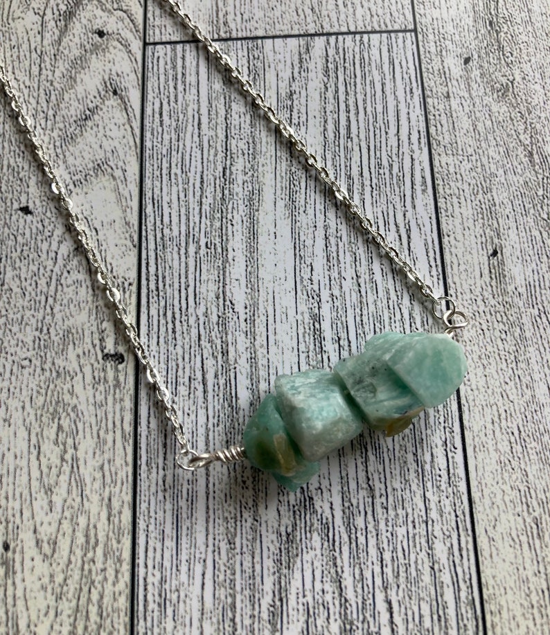 Amazonite Crystal Necklace, Dainty Crystal Necklace, Bridesmaid Gift ...