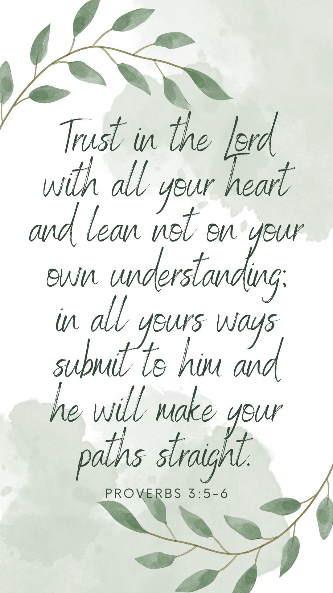 Trust in the Lord With All Your Heart - Proverbs 3:5 Phone Wallpaper - Etsy