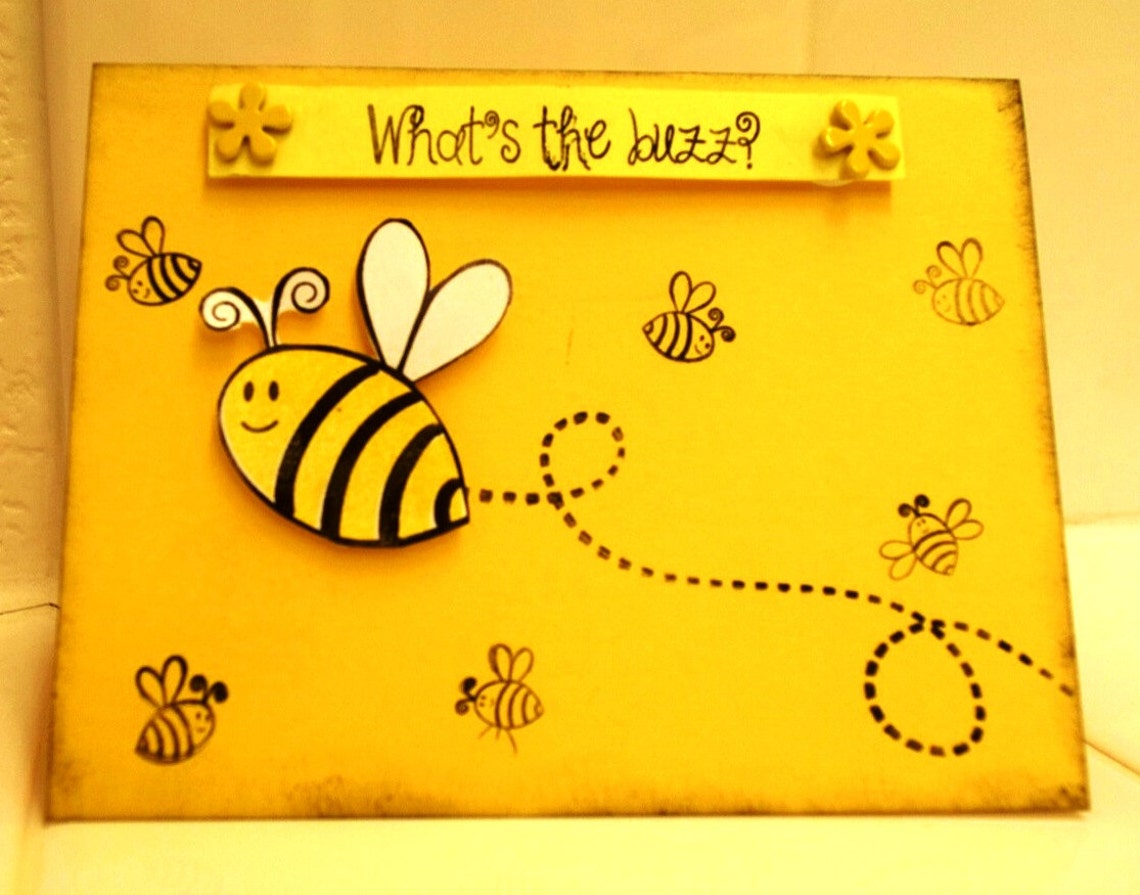 Bumble Bee What's the Buzz Card | Etsy