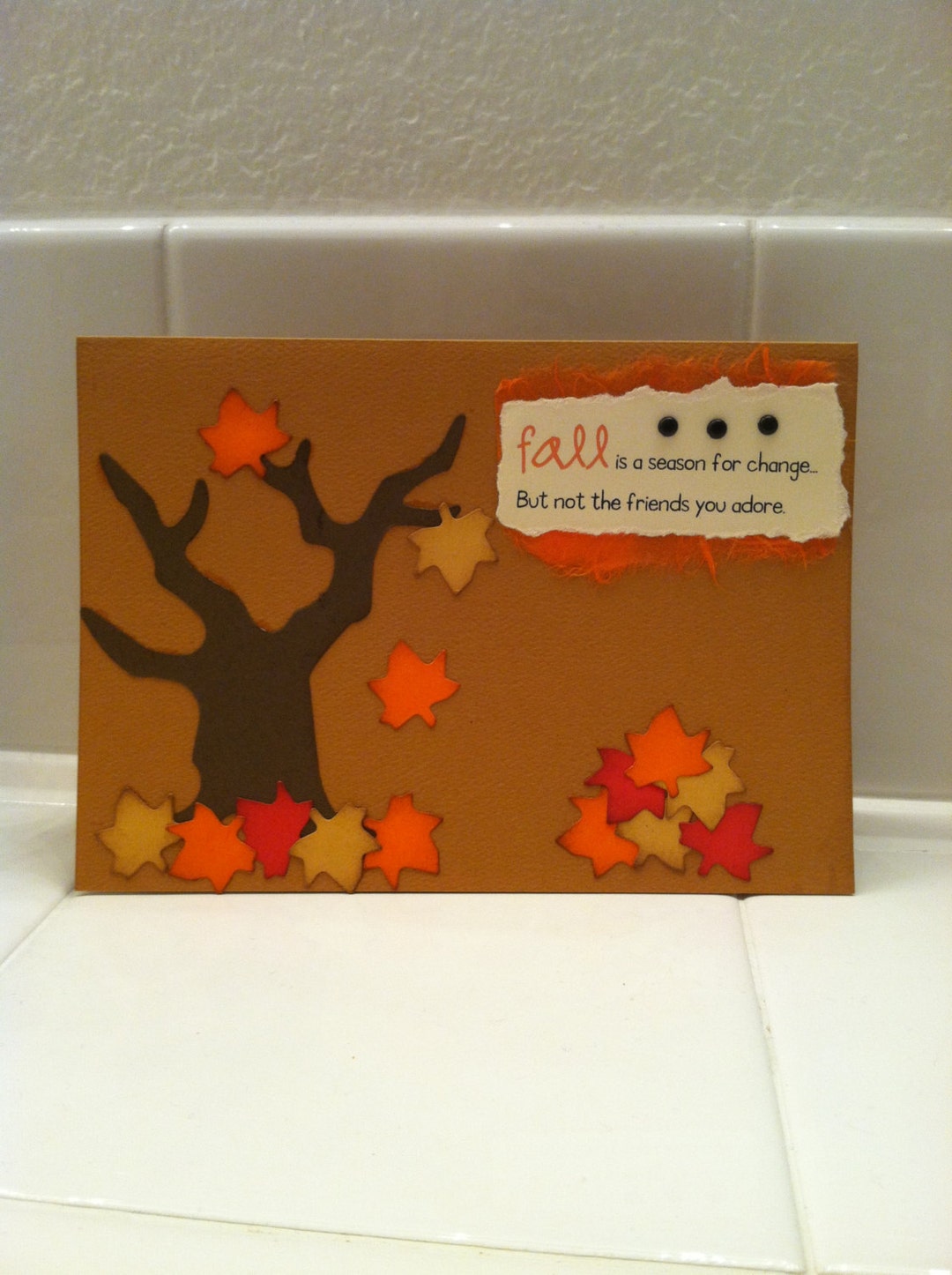 Fall Leaves Card - Etsy