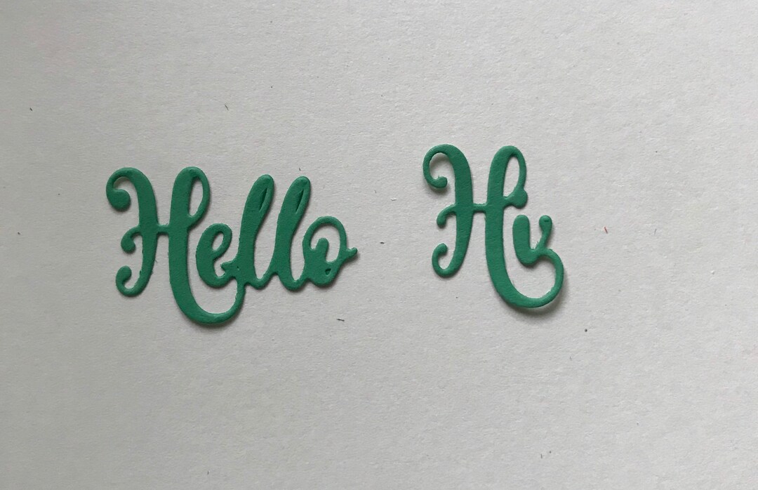 Hello Phrase Die Cuts - Etsy