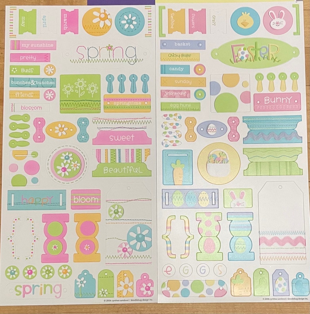 Doodlebug Easter Tags and Tabs Stickers - Etsy