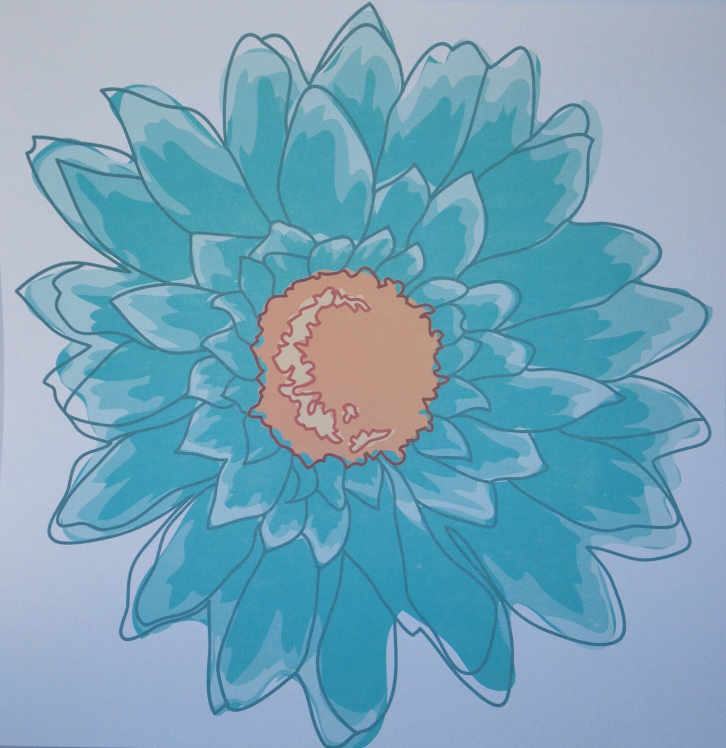 12x12 Large Blue Daisy Print Paper - Etsy