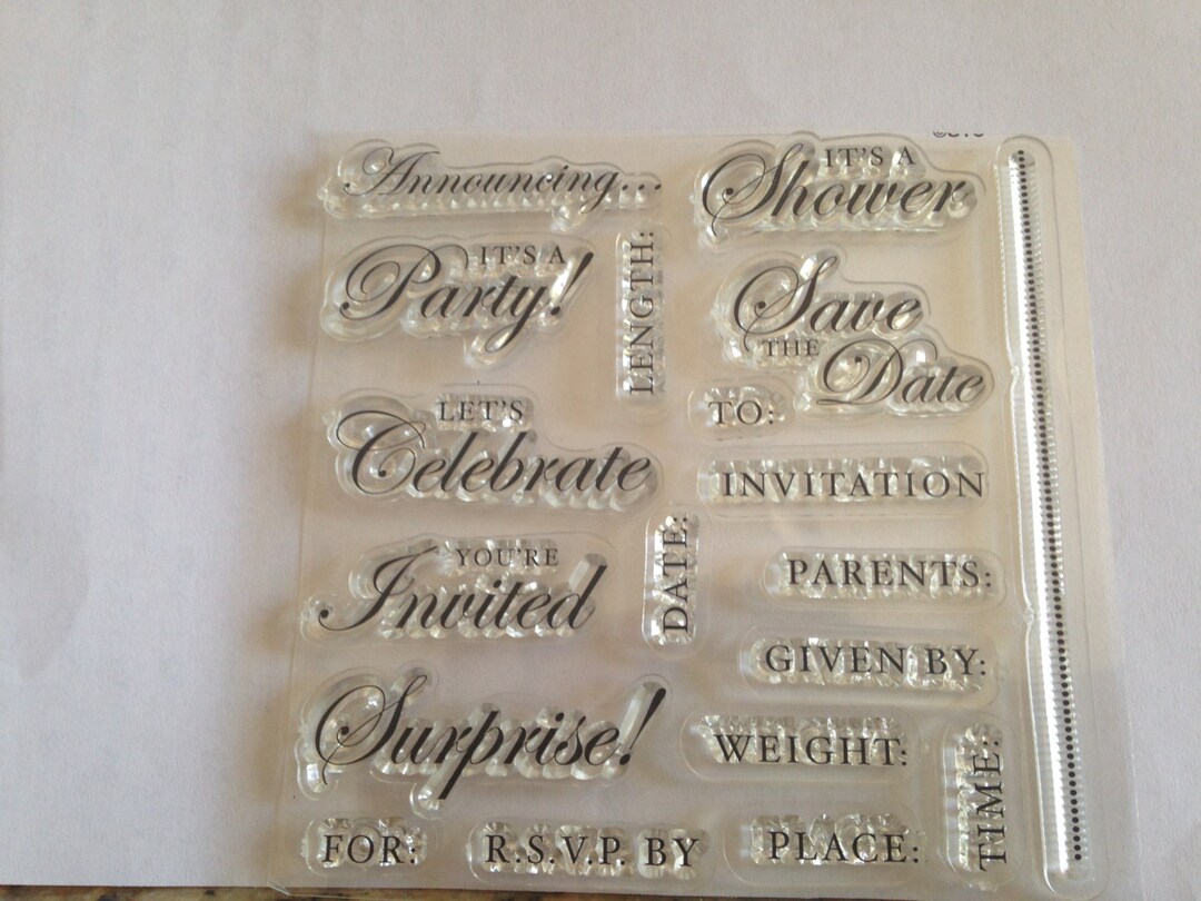 It's A Party Clear Acrylic Stamp Set - Etsy