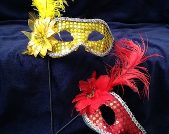 Masquerade Mask With Handle - Etsy