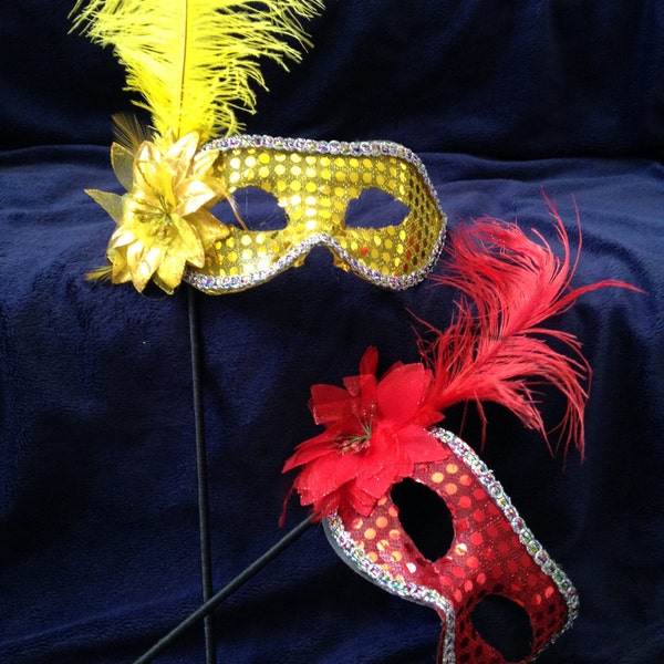 Masquerade Masks on a Stick - Etsy