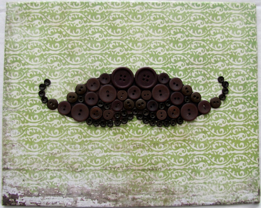 Mustache Button Art - Etsy