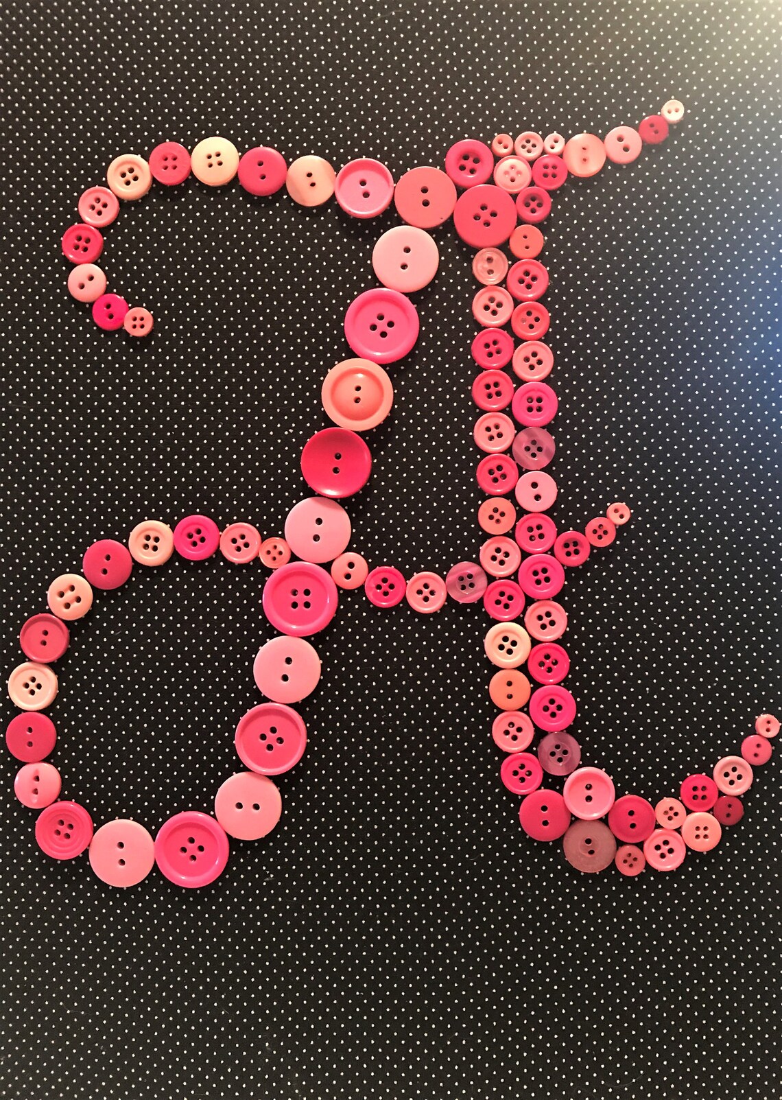 Initial Button Art - Etsy