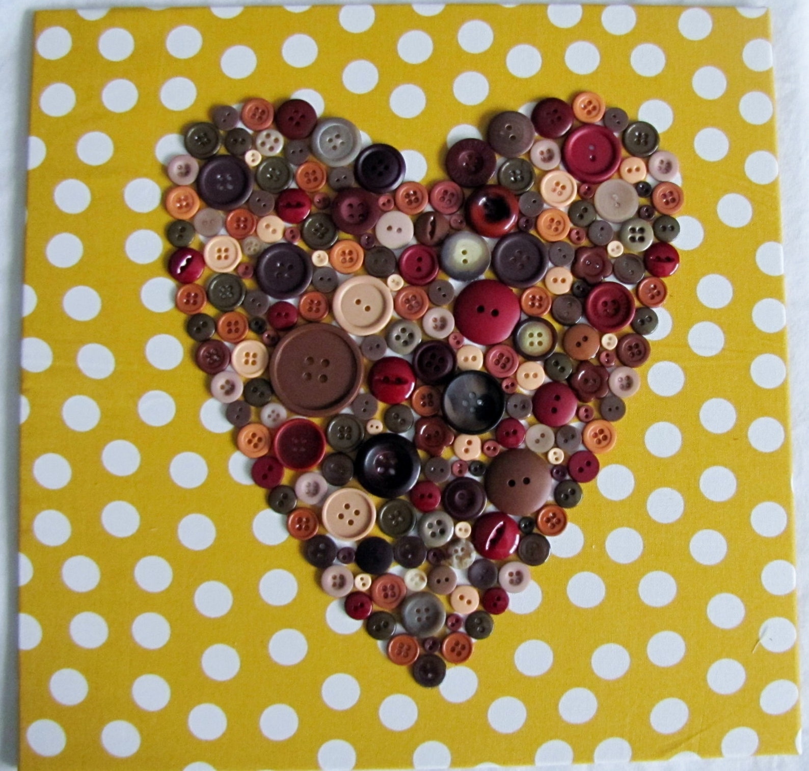 Heart Button Art - Etsy