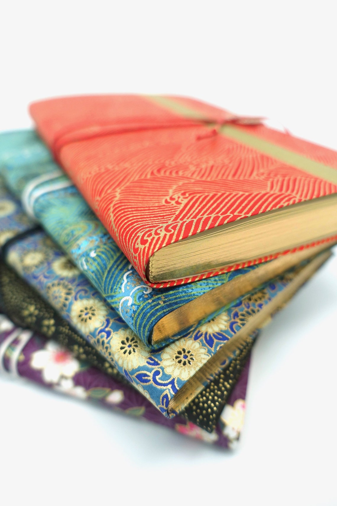 Japanese Paper Writing Diary Black and Gold Diary Hokusai | Etsy