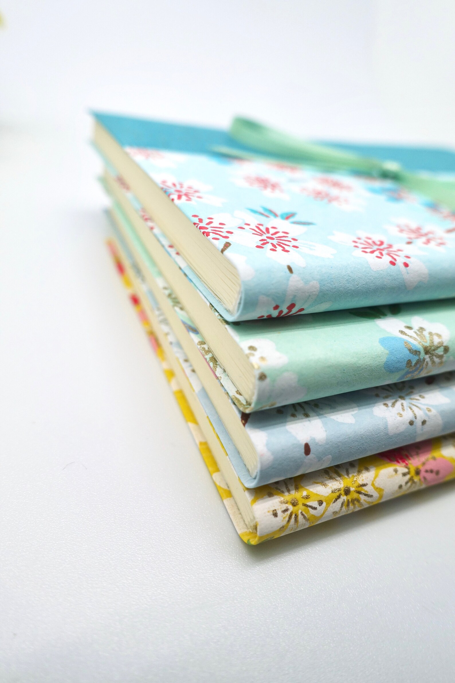 Lined note book yellow Japanese paper elebor spring | Etsy