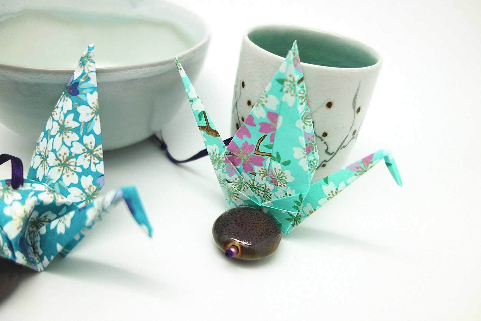 Birth Gift Origami Lucky Charm Japanese Paper Crane Green - Etsy