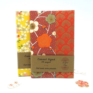 Small Orange Japanese Paper Notebook Rust and Gold Sakura A6 - Etsy