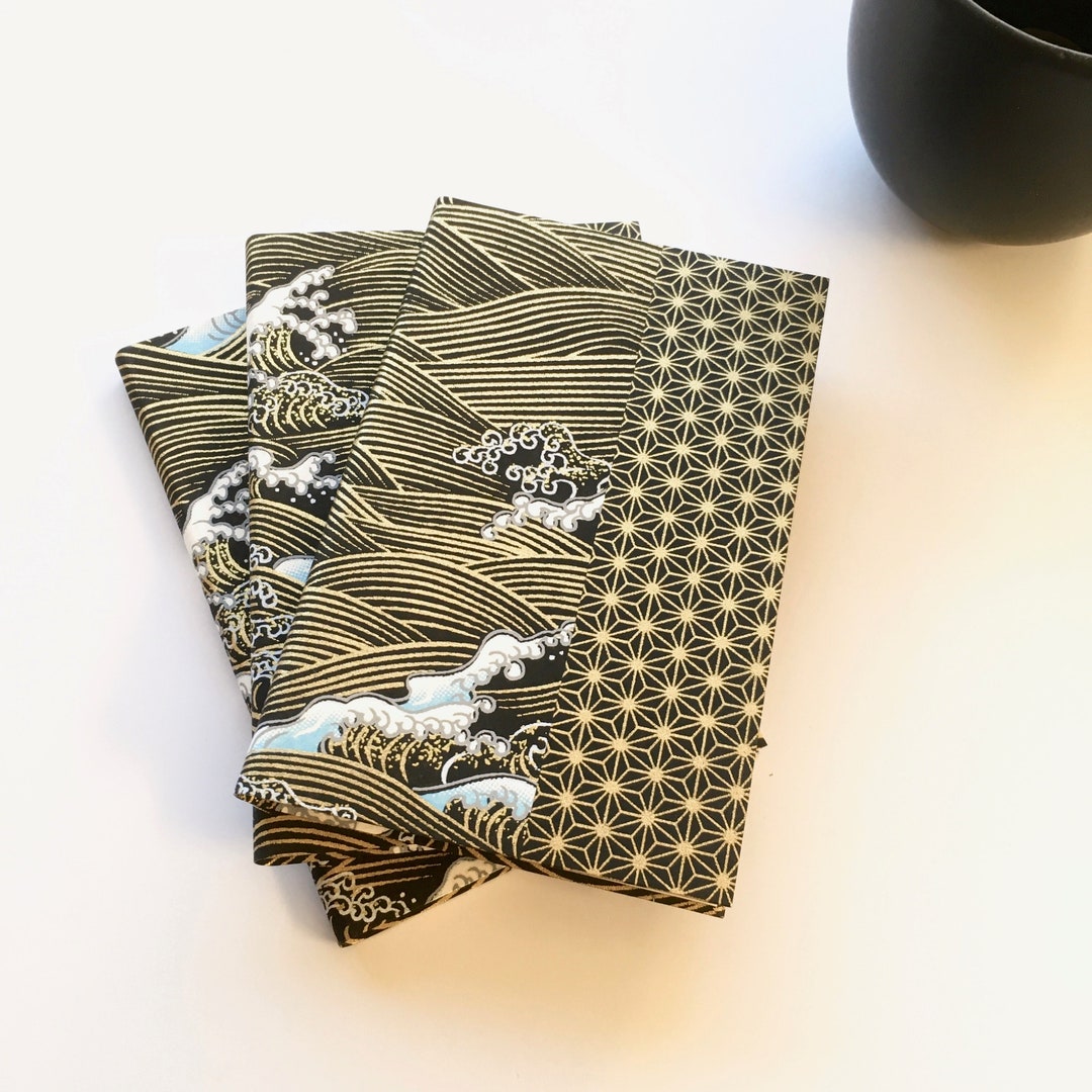 A6 Notebook, Black Gold Japanese Paper, Pocket Notebook, Logbook, Zen ...