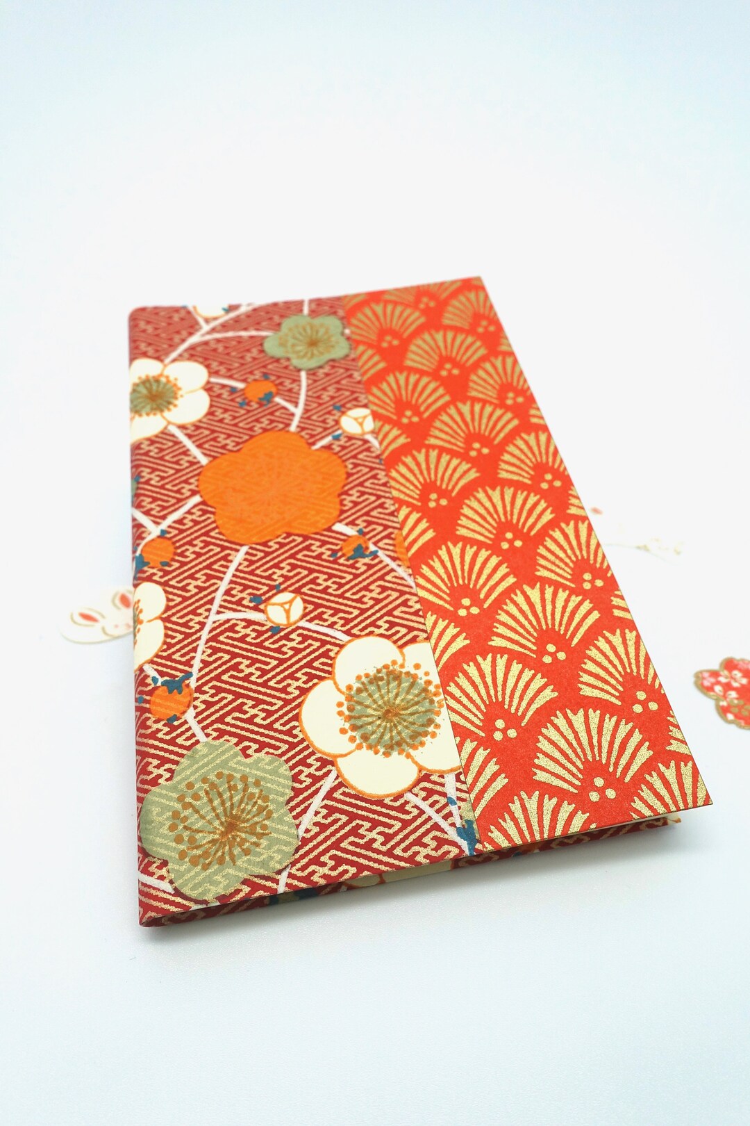 Small Orange Japanese Paper Notebook Rust and Gold Sakura A6 - Etsy