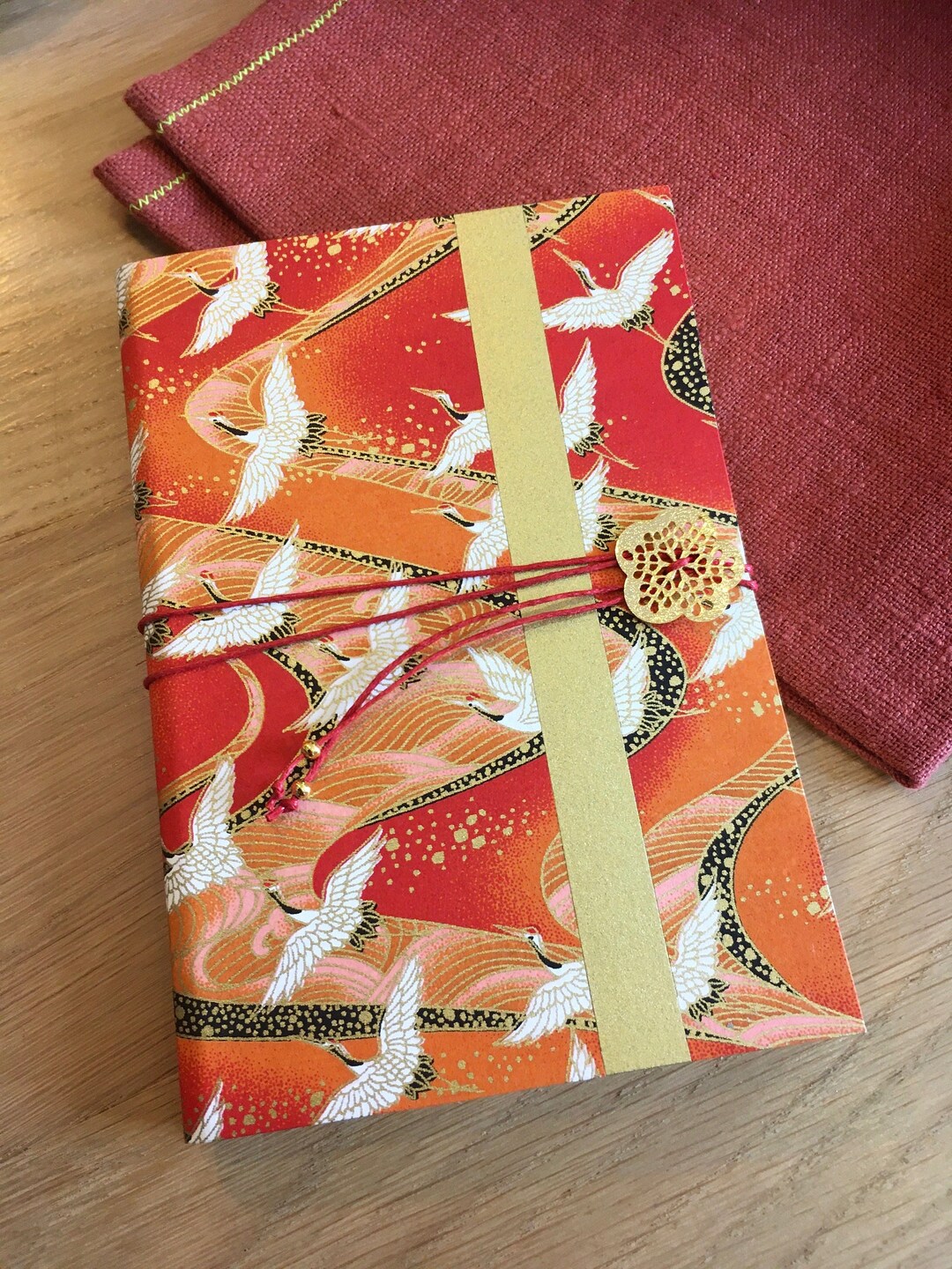 Zen Japanese Inspired Diary, A6 Notebook With Orange Washi Japanese ...