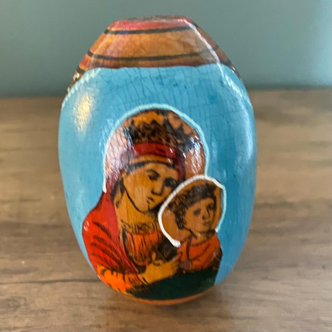 Antique Christian Orthodox - Balkan - Hand Painted Wooden Egg - Jesus ...